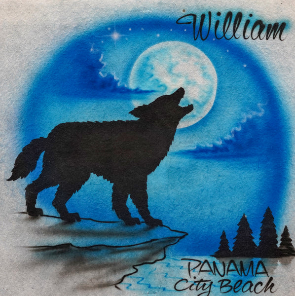 Wolf Howling at Moon – Big Airbrush